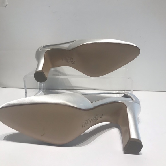 Alida | Shoes | Alida White Satin High Heel Open Side Round Toe | Poshmark
